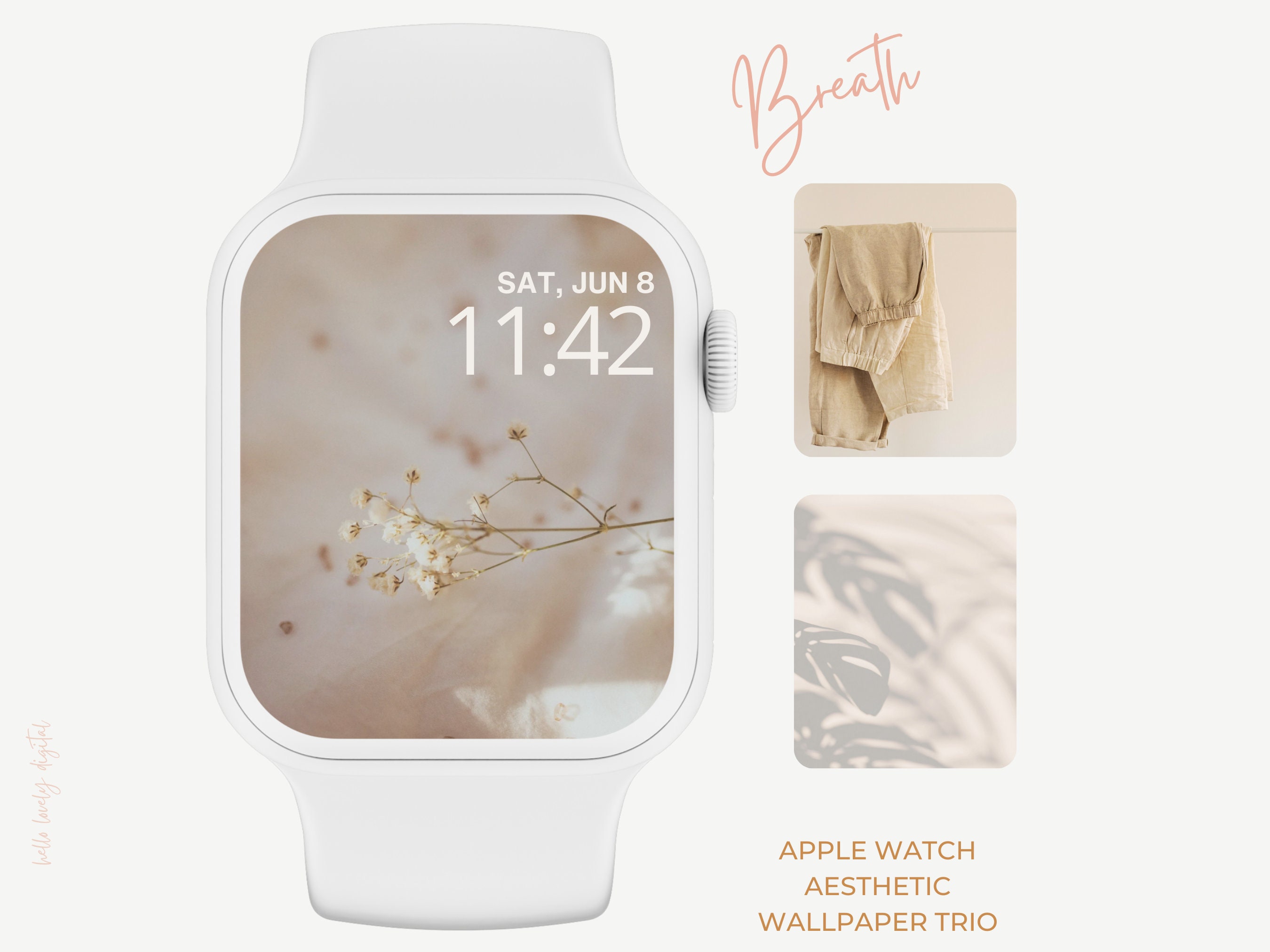 Minimal Apple Watch Wallpaper, Aesthetic Watch Face, Summer Wallpaper ...