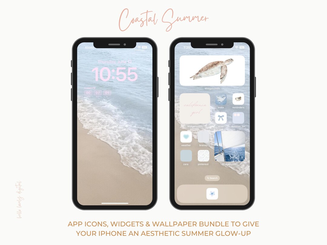 Coastal Summer App Icons, Widgets & Wallpapers, iPhone Home Screen ...