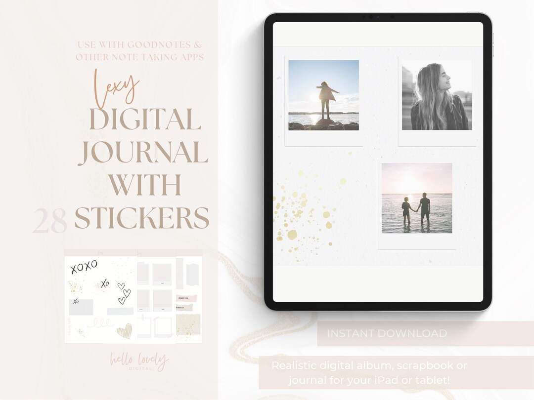 Goodnotes Digital Photo Journal, Digital Scrapbook With 28 Stickers - Etsy