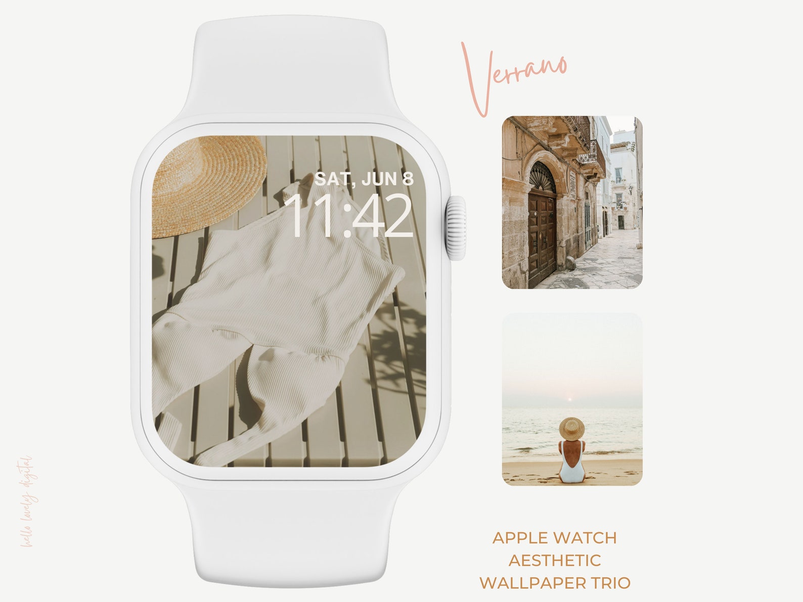 Minimal Apple Watch Wallpaper, Aesthetic Watch Face, Summer Wallpaper ...