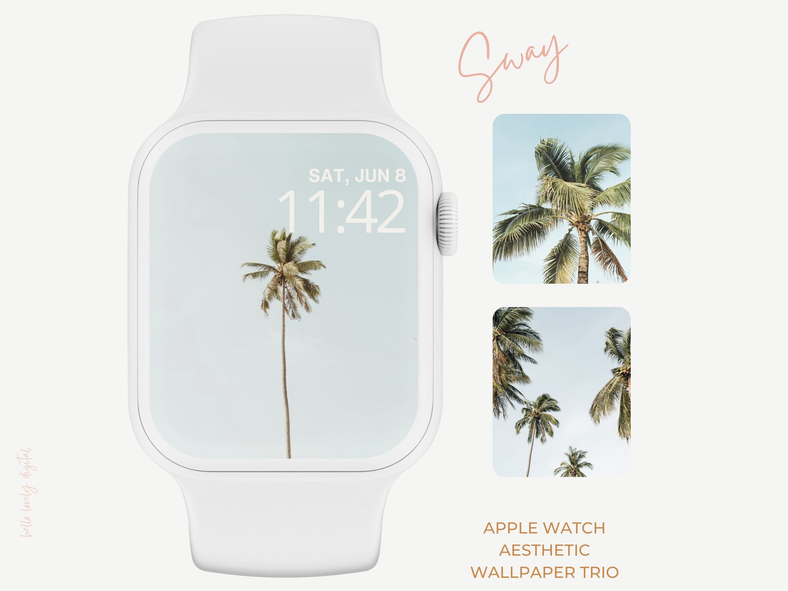 Minimal Apple Watch Wallpaper, Aesthetic Watch Face, Summer Wallpaper ...