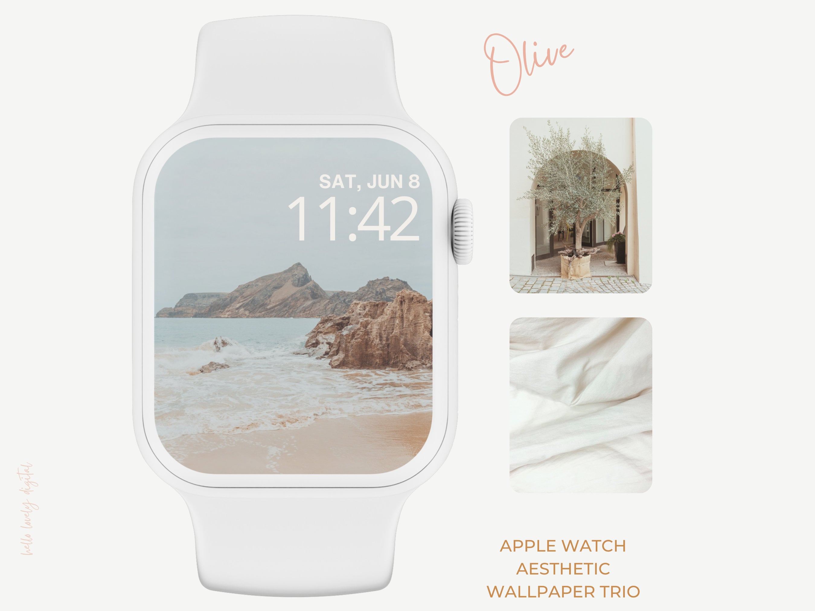 Minimal Apple Watch Wallpaper, Aesthetic Watch Face, Summer Wallpaper ...