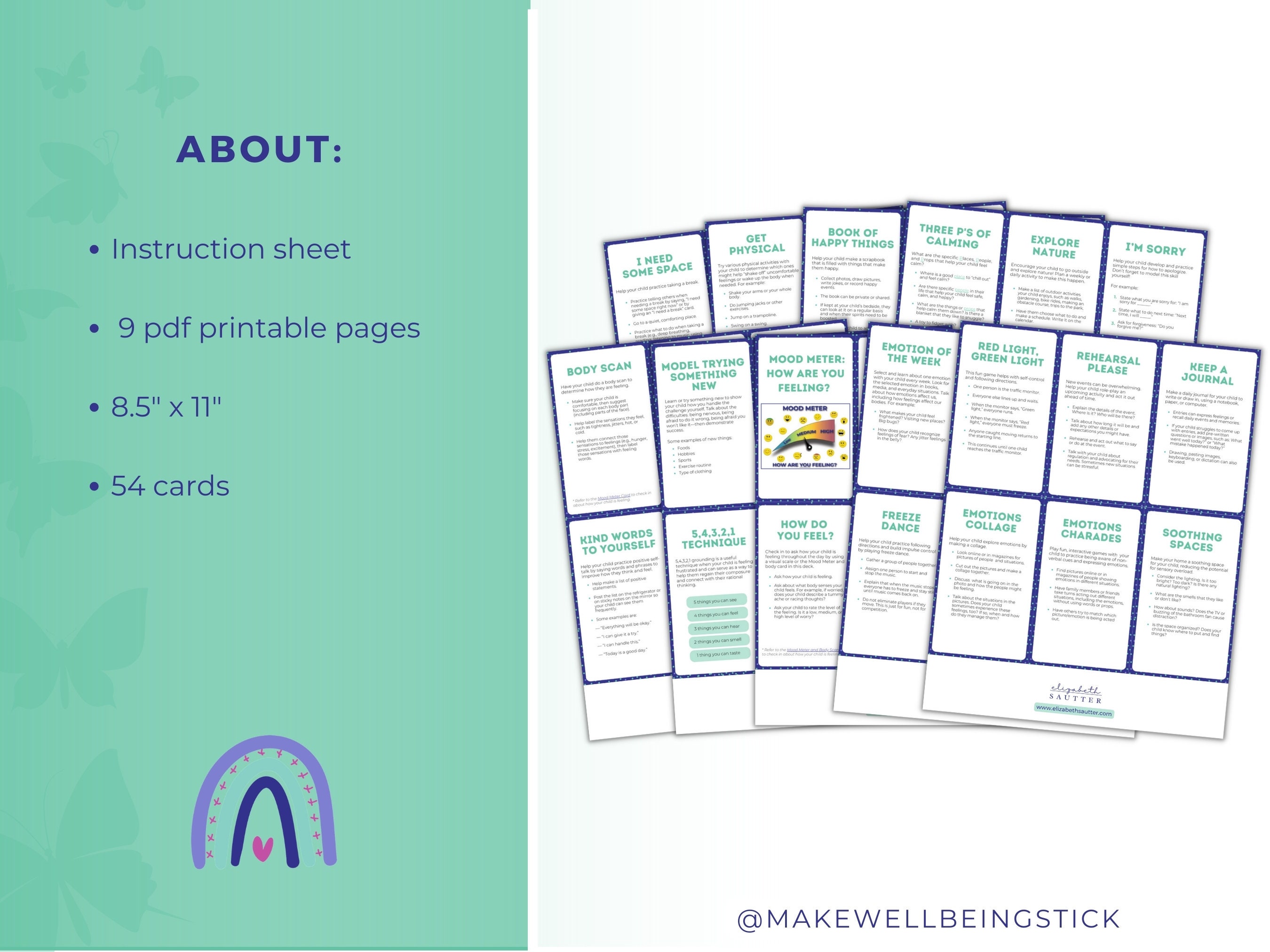 Emotion Regulation Printable Card Deck - Etsy