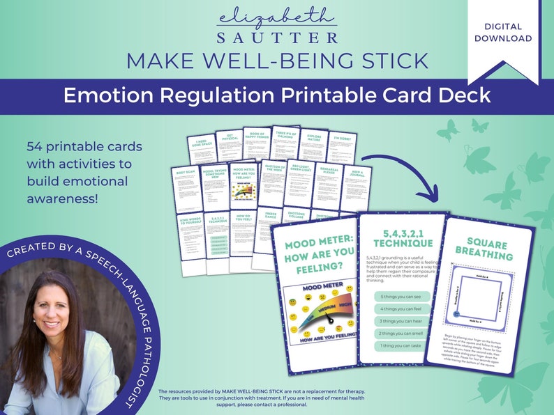 Emotion Regulation Printable Card Deck - Etsy