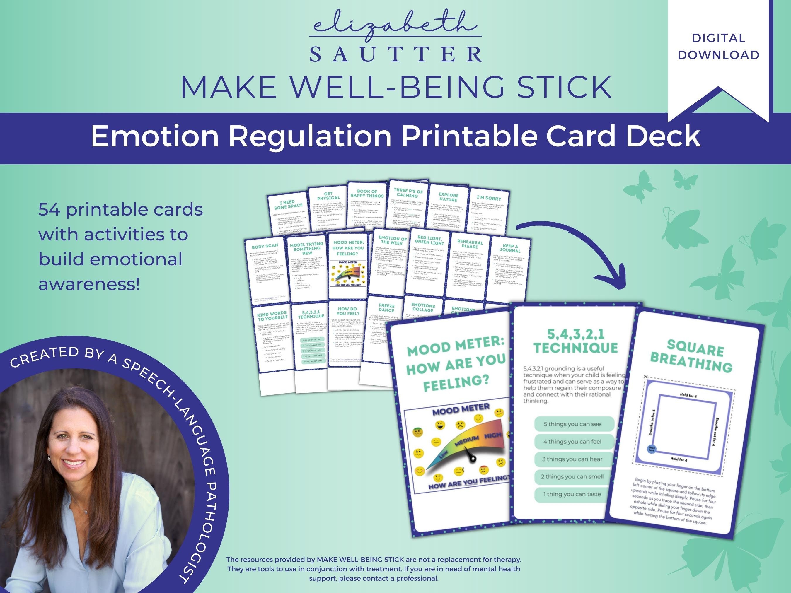 Emotion Regulation Printable Card Deck - Etsy