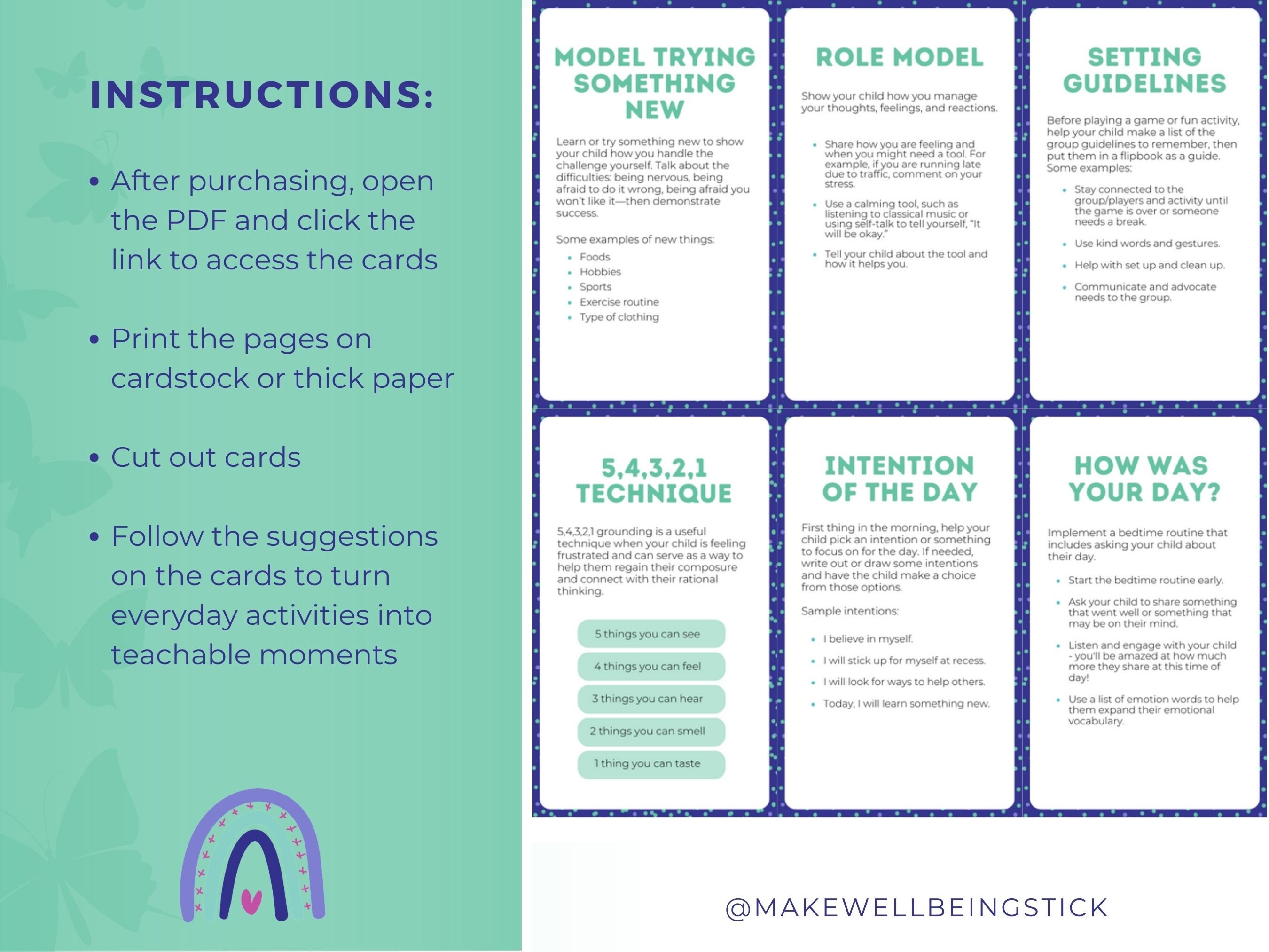 Emotion Regulation Printable Card Deck - Etsy