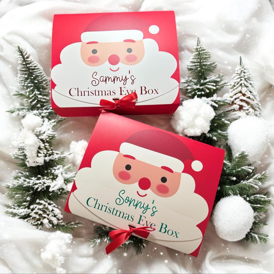 Personalised Red Santa Christmas Eve Box - Etsy