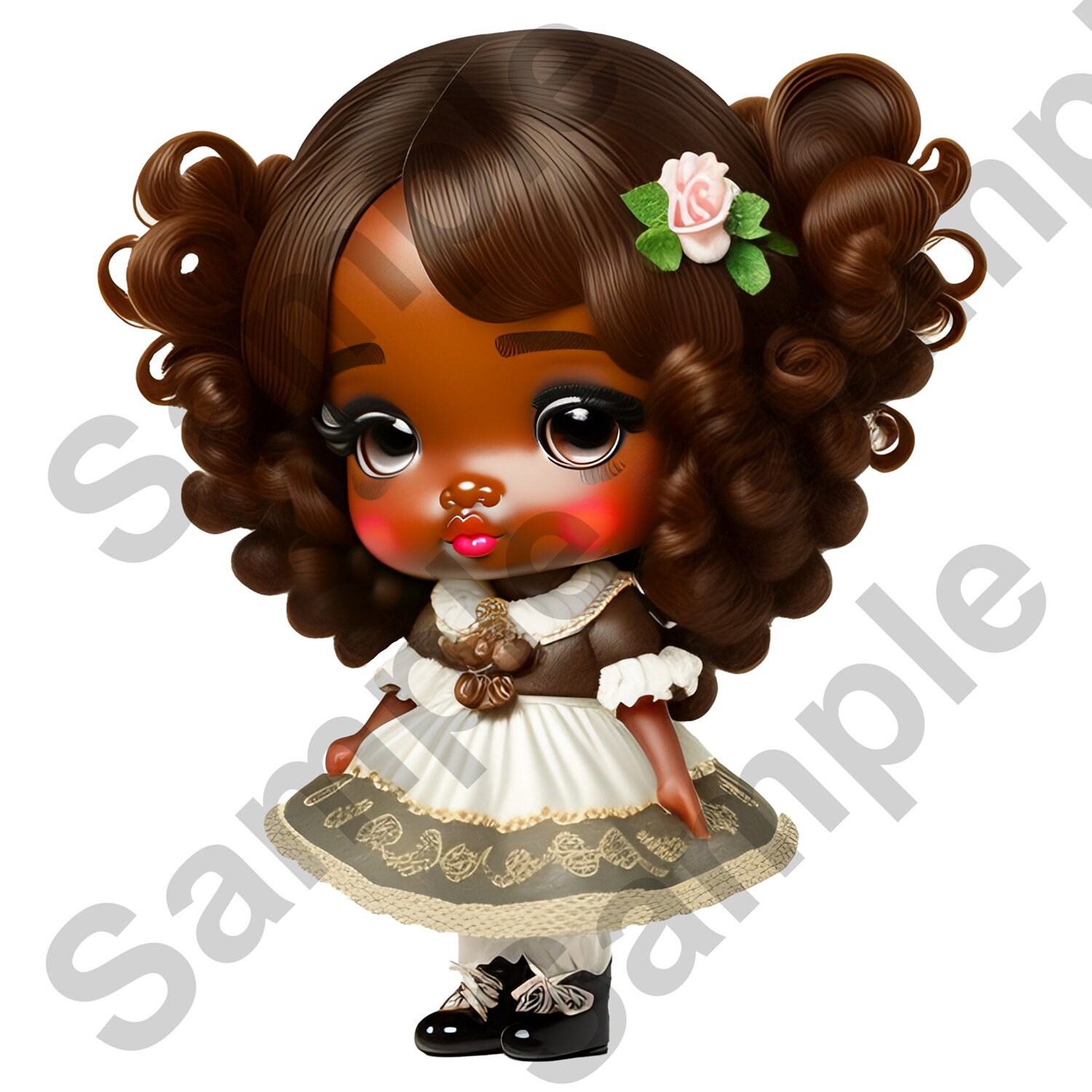 Adorable Chibi Girl Clip Art Set 2 8 Black Girls Png Jpg - Etsy