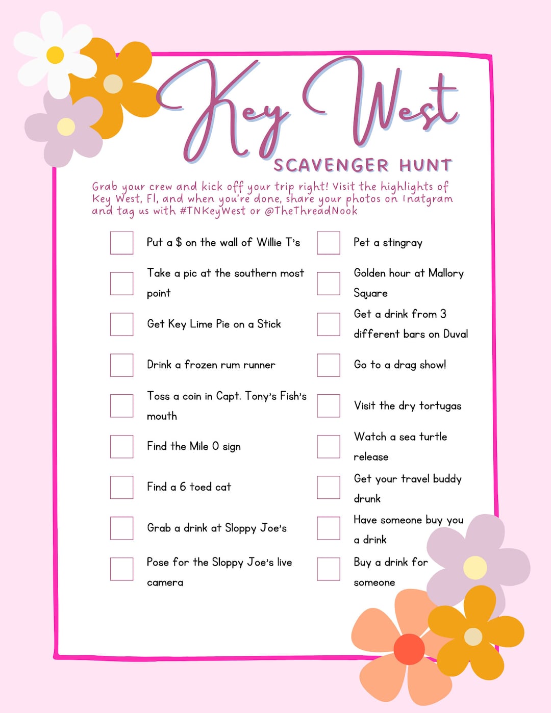 Key West Florida Scavenger Hunt - Etsy