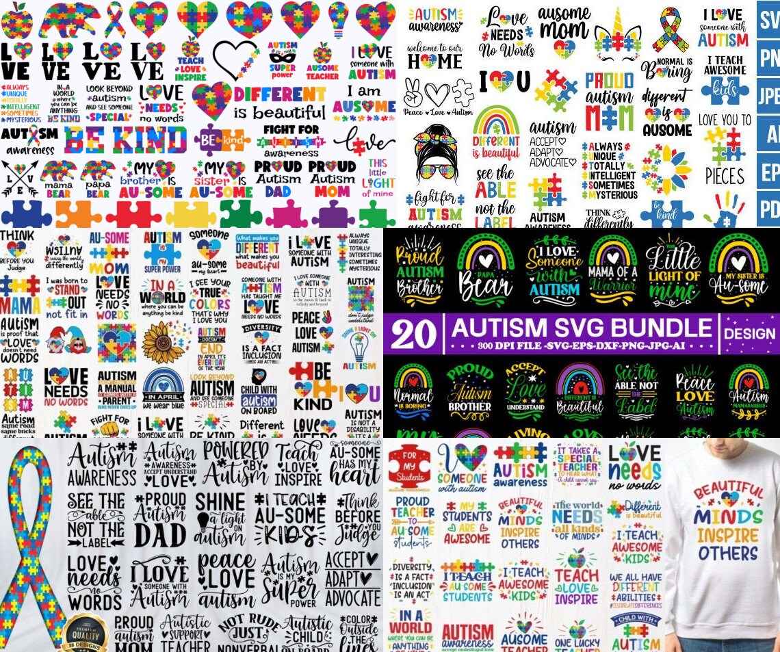 400 Autism Svg Mega Bundle, Autism Awareness Svg, Autism Quote Svg ... 400 Autism Svg Mega Bundle, Autism Awareness Svg, Autism Quote Svg ...