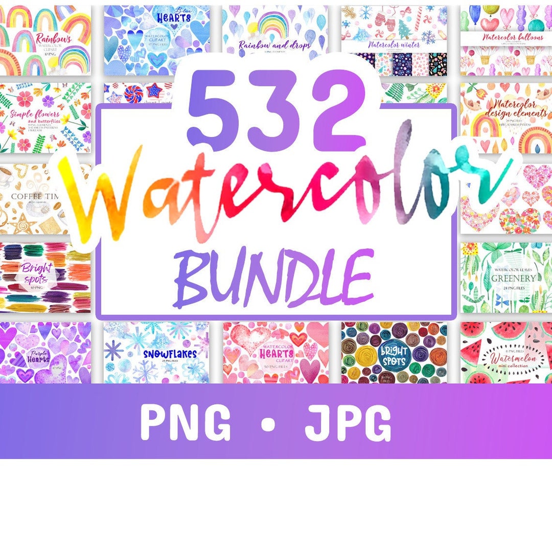 Watercolor Clipart Bundle, Holiday, Abstract Watercolor, Flowers ...