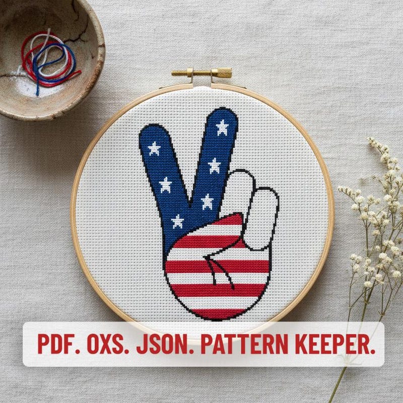 Peace Sign Cross Stitch - Etsy