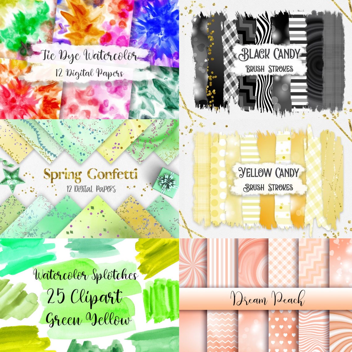 Massive Graphics Bundle Digital Papers Clipart Sublimation - Etsy