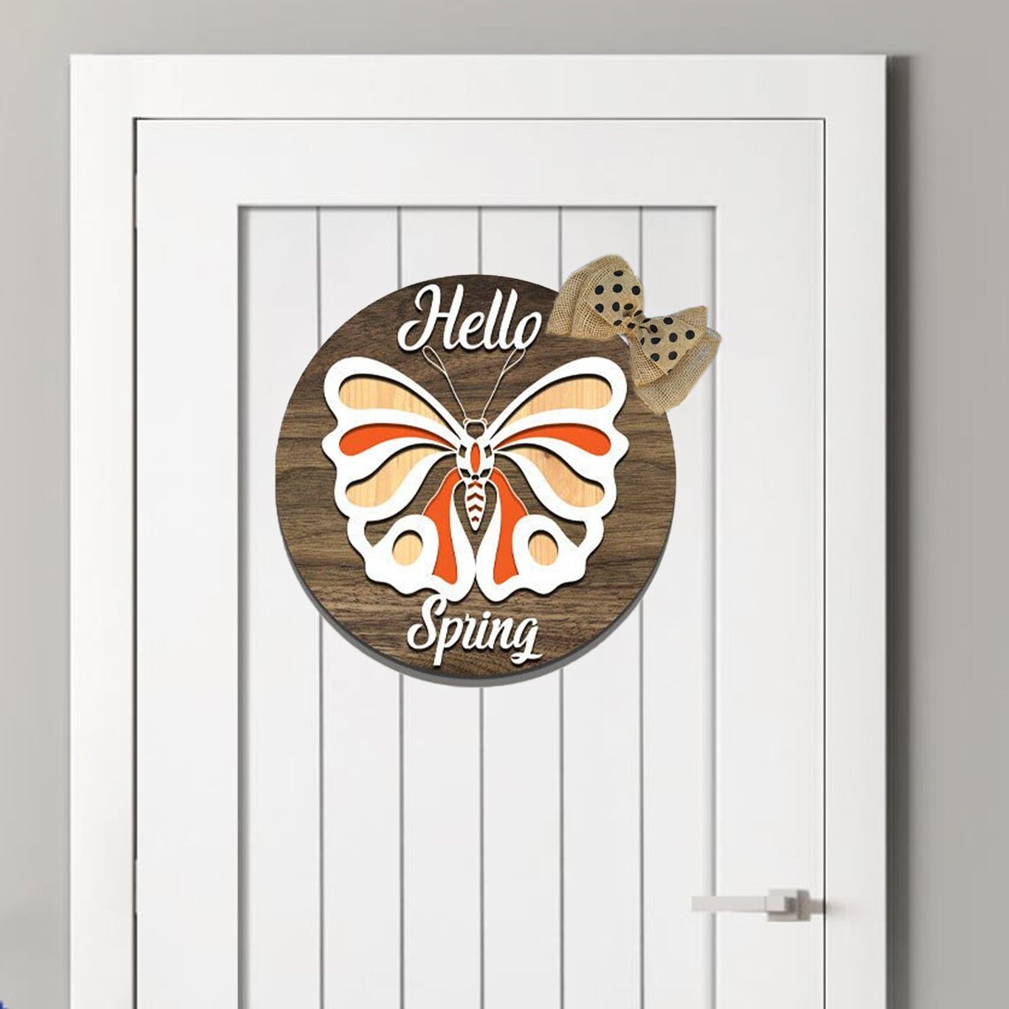 Welcome Round Sign Door Hanger Laser Cut SVG Spring Door - Etsy