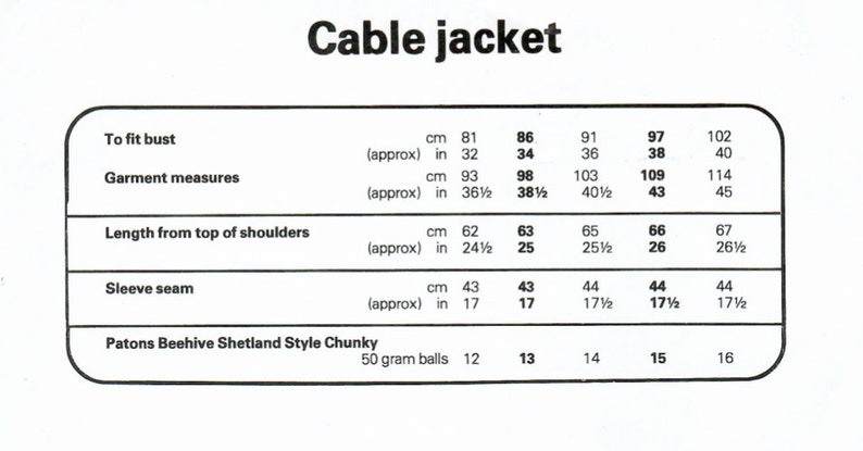 Ladies Women Chunky Cable Jacket Vintage Knitting Pattern PDF Instant ...