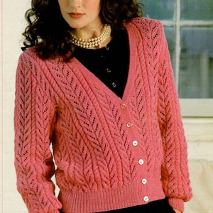 Ladies Cardigan 4 Ply Beehive Design Knitting Pattern PDF Instant ...