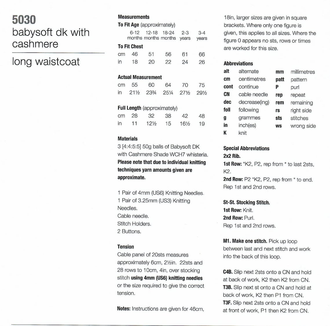 Girls Long Waistcoat DK Vintage Knitting Pattern PDF Instant Download ...