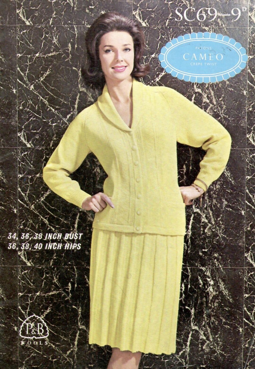 Ladies Cameo Crepe Twist Suit Skirt Cardigan PDF Instant Digital ...