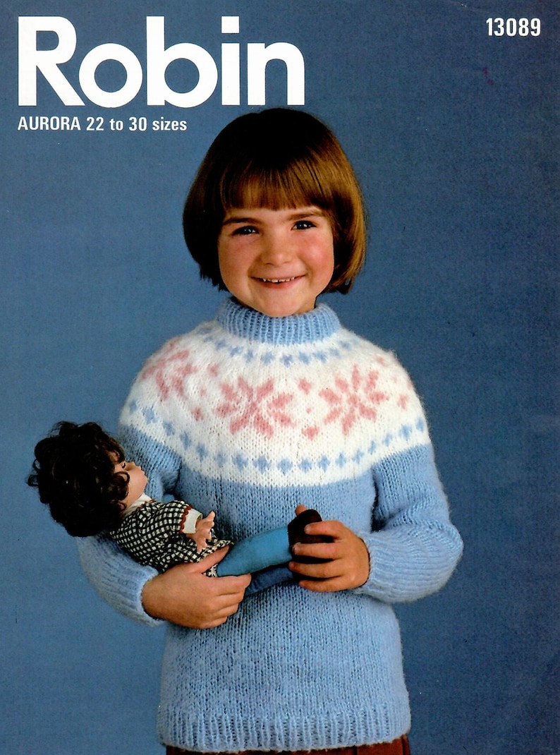 Children Sweater Robin Knitting Pattern Pdf Digital Instant Download to ...