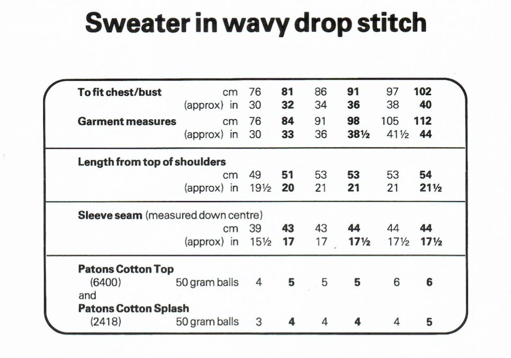 Ladies Women Wavy Drop Stitch Sweater Vintage Knitting Pattern PDF ...