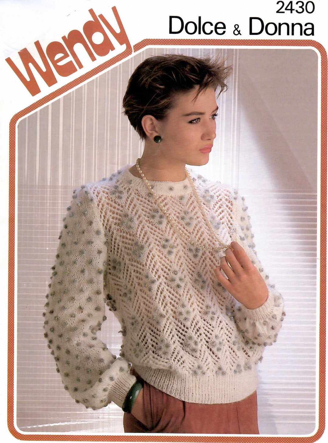Ladies Women Wendy Lacy Bobble Sweater Knitting Pattern PDF Digital ...