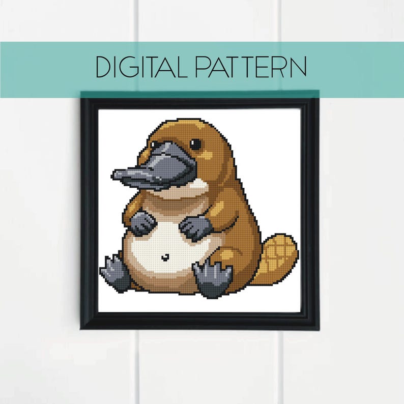 Platypus Cross Stitch Pattern: Funny Creature Pixel Art (PDF Pattern ...
