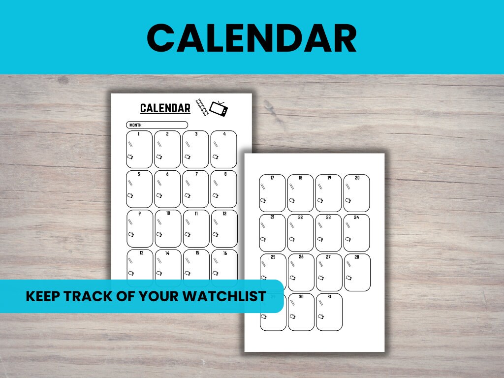 Movie Tracker, Tv Show Tracker, Printable Tv Series Journal, Movies and ...