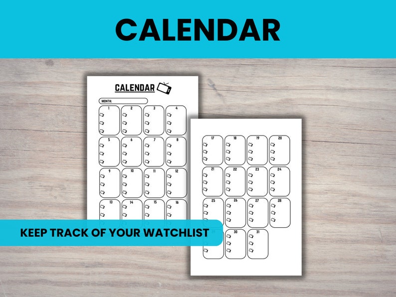 TV Show Tracker, Printable, TV Series Planner, Tv Show Journal, Tv ...