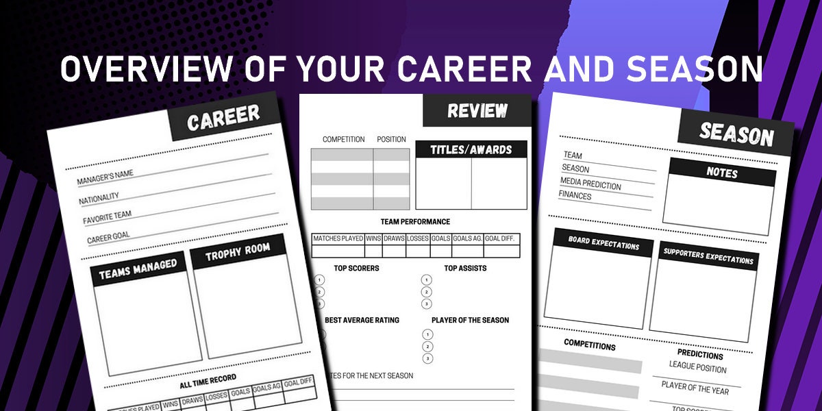 Football Manager Planner | Printable/digital Planner for Football ...