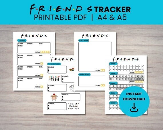 Friends Tv Show, Friends Printable, Friends Tv Show Tracker, Friends ...