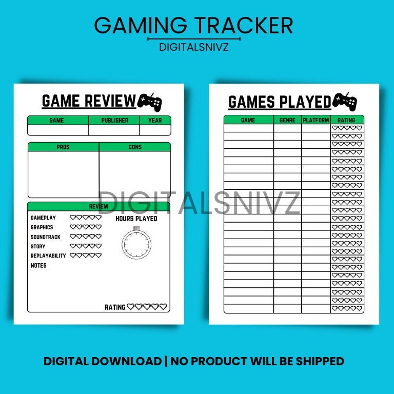 Gaming Tracker Gaming Journal Video Game Tracker Gaming - Etsy