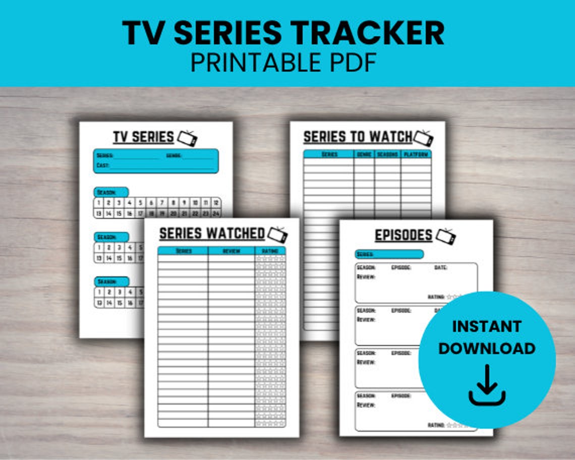 TV Show Tracker, Printable, TV Series Planner, Tv Show Journal, Tv ...