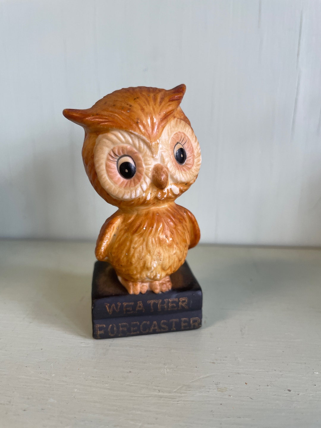 1975 Enesco Weather Forecaster Owl on Books - Etsy
