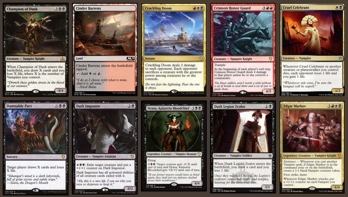 EDGAR MARKOV - Edh Commander Deck - Magic the Gathering Mtg 100 Cards ...