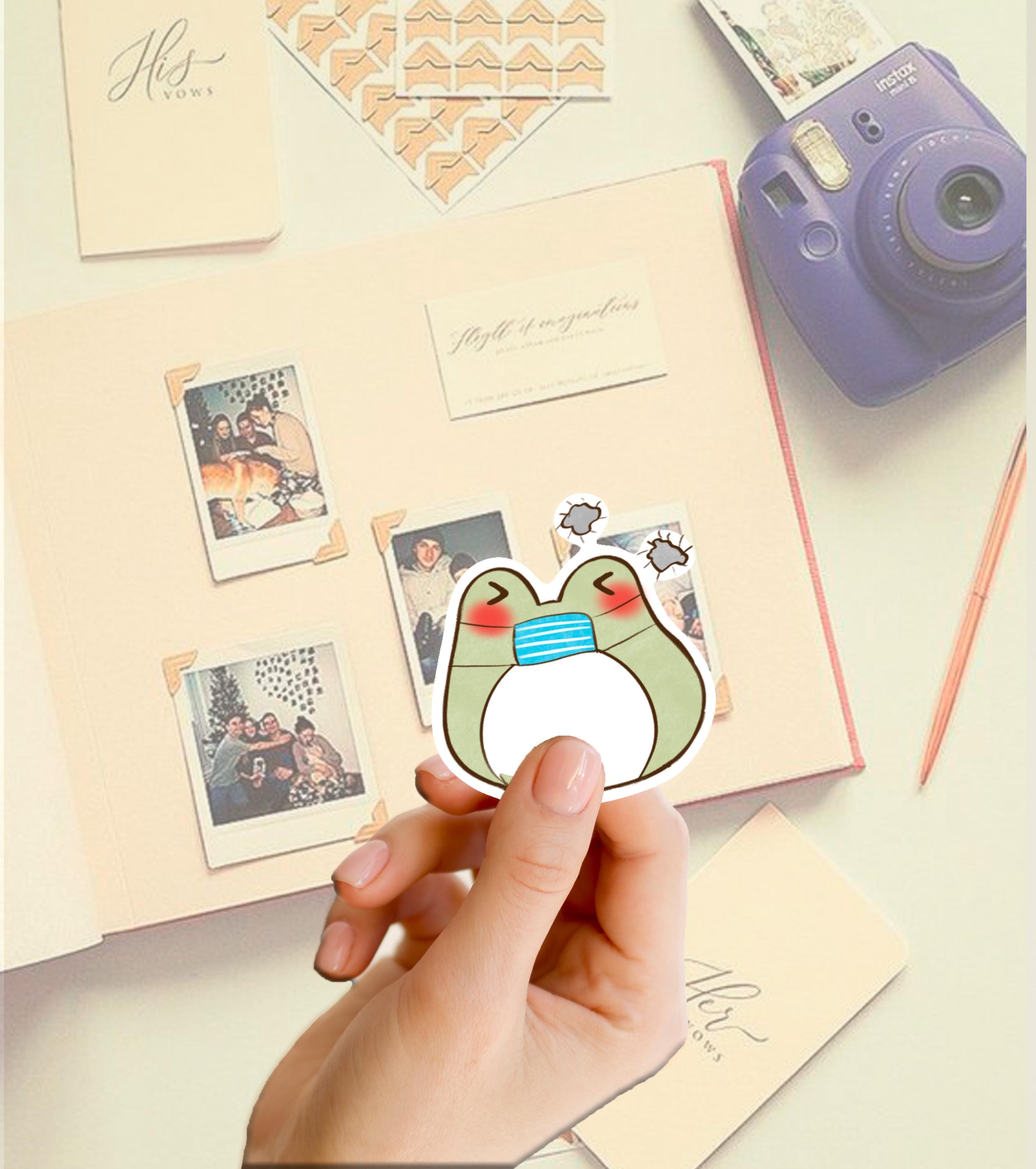 Cute Emoji Frog Digital Sticker Frog Digital Sticker 12PNG Files ...