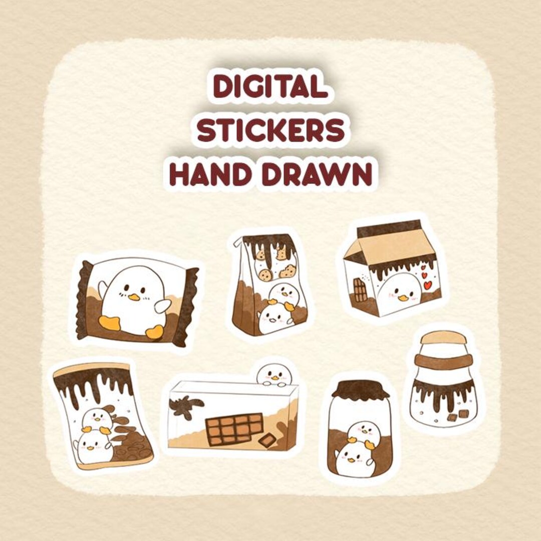 Cute Chocolate Milk Water Bottle Digital Sticker | 7 PNG | Chocolate Sticker | Notability ...