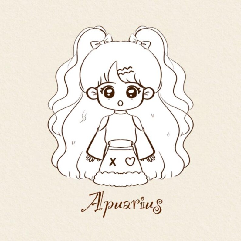 12 Cute Chibi Zodiac Signs Digital Stickers Kawaii Zodiac Signs Notes ...
