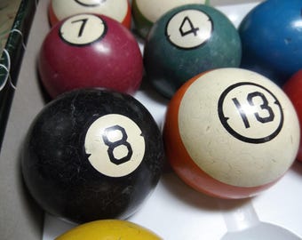 Choice Vintage Billiard Balls, Pool Table Balls, Stripes, Solids, Cue ...