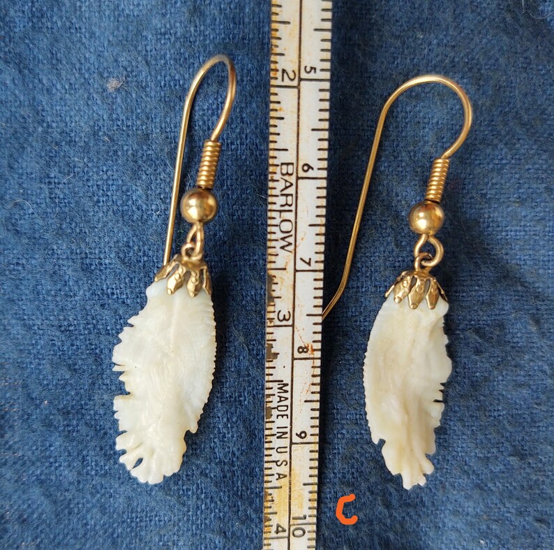 Handmade Otolith Fish Bone Earrings 24k Gold Ear Hooks - Etsy