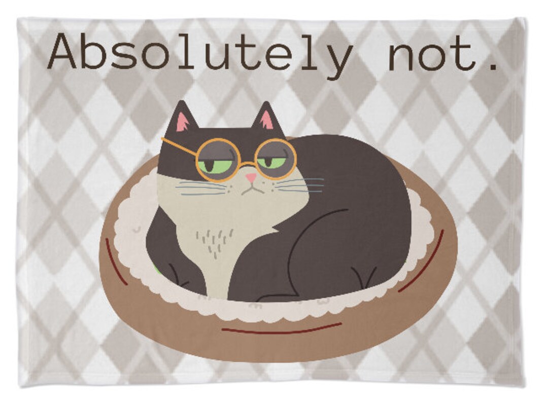 Funny Cat Blanket, Absolutely Not Cat Blanket, Cat Mom Blanket, Funny ...