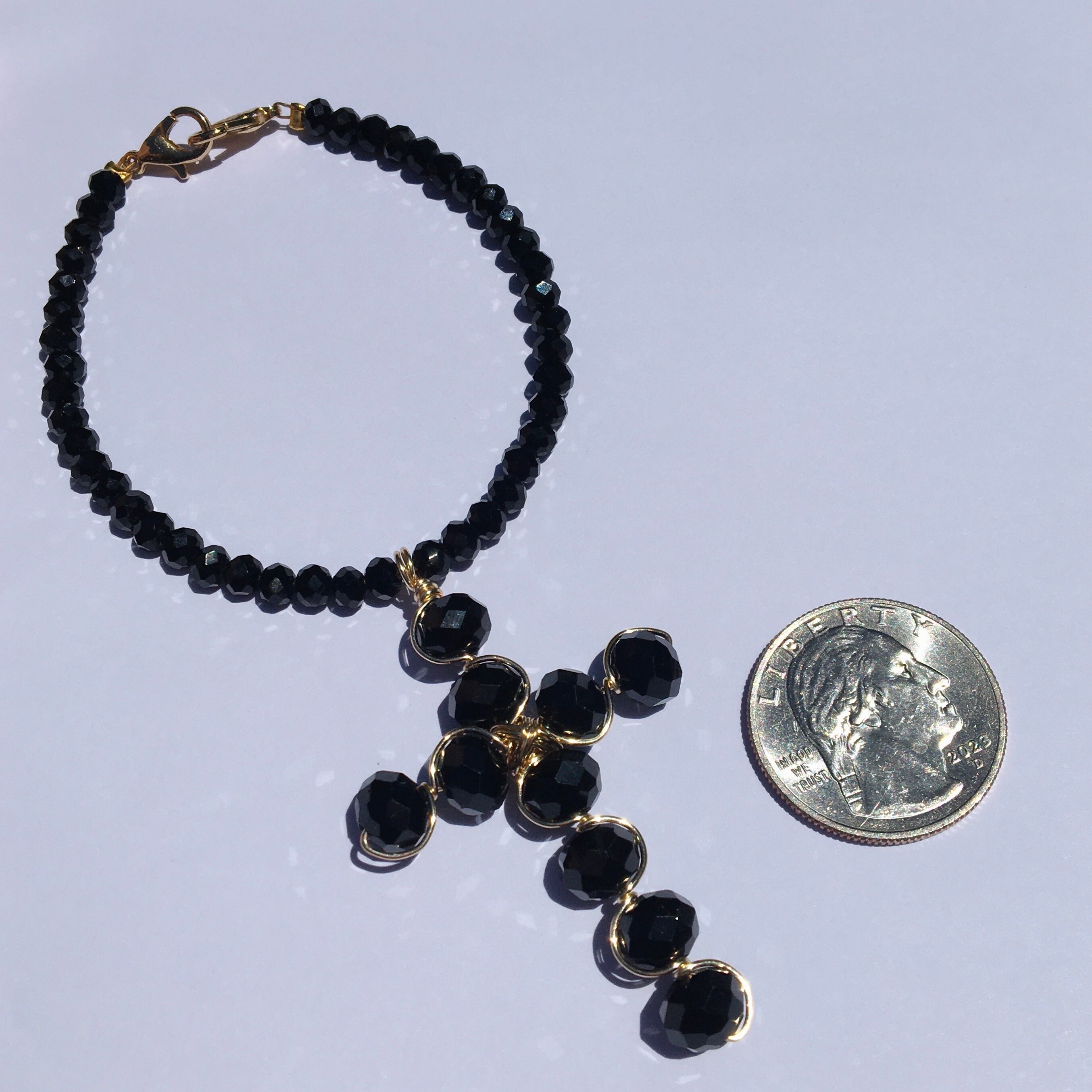 Crystal Car Cross: Beaded Rear View Mirror Crucifix Charm - Etsy