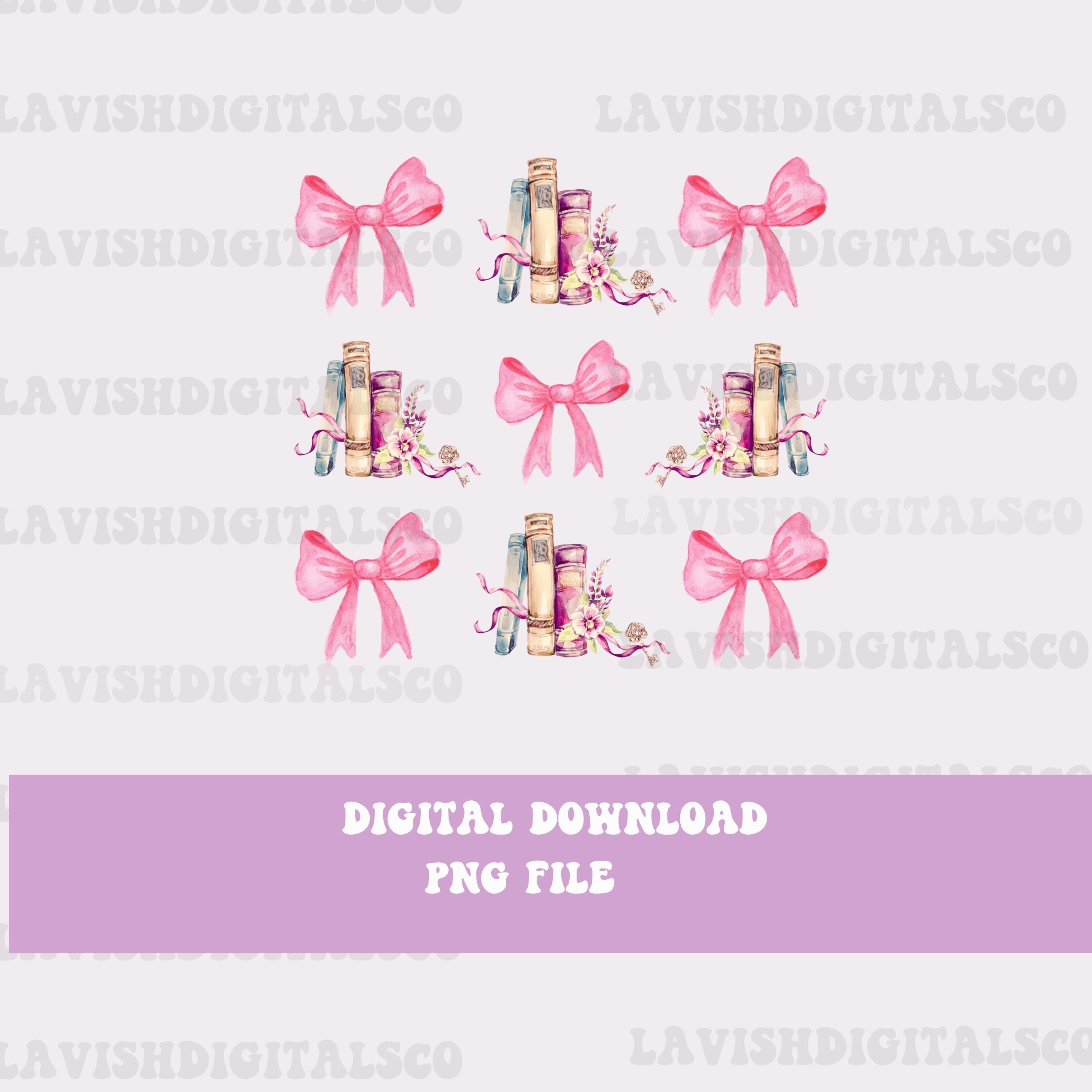 Book Lover Png, Coquette Book Bow Png, Pink Bow Png, Cottage Core Png ...