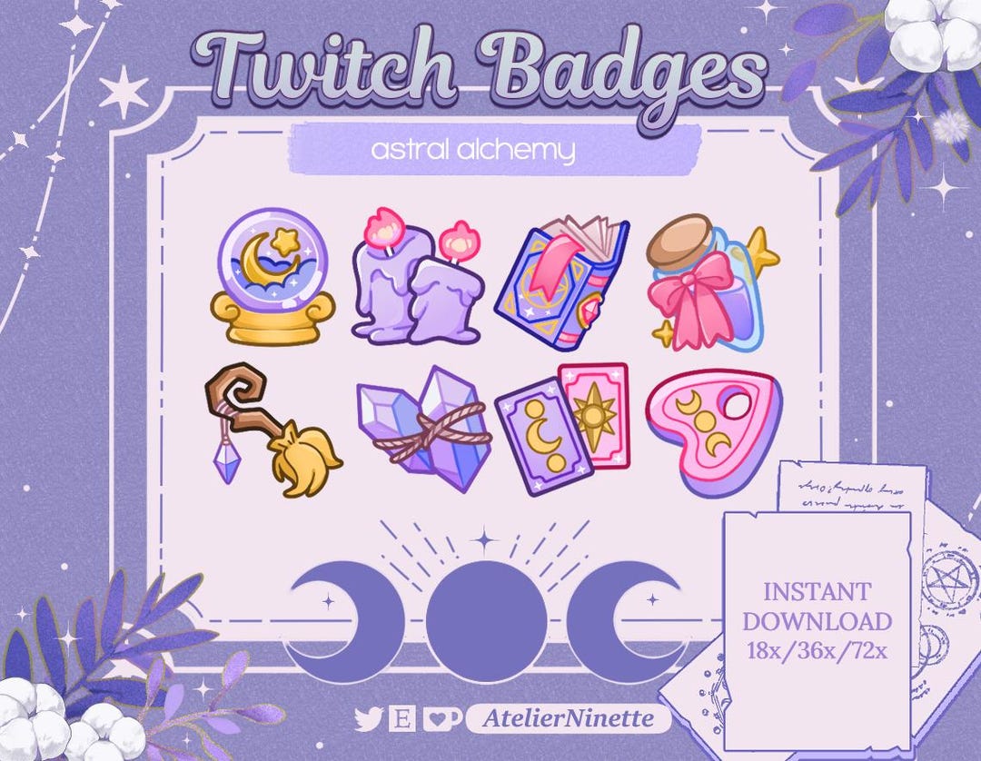 Witchy Astral Alchemy Twitch Badges (digital Download) - Etsy