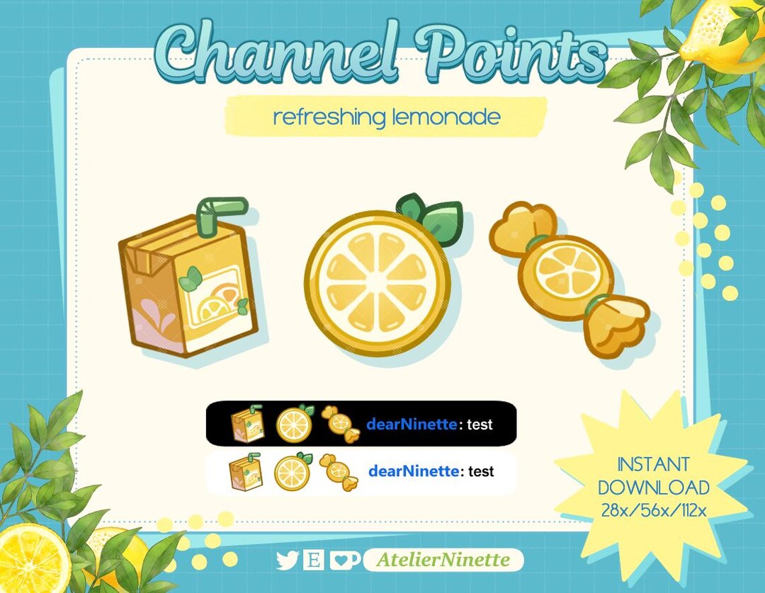 Twitch Refreshing Lemonade | Channel Points | Lemon Points | Channel ...