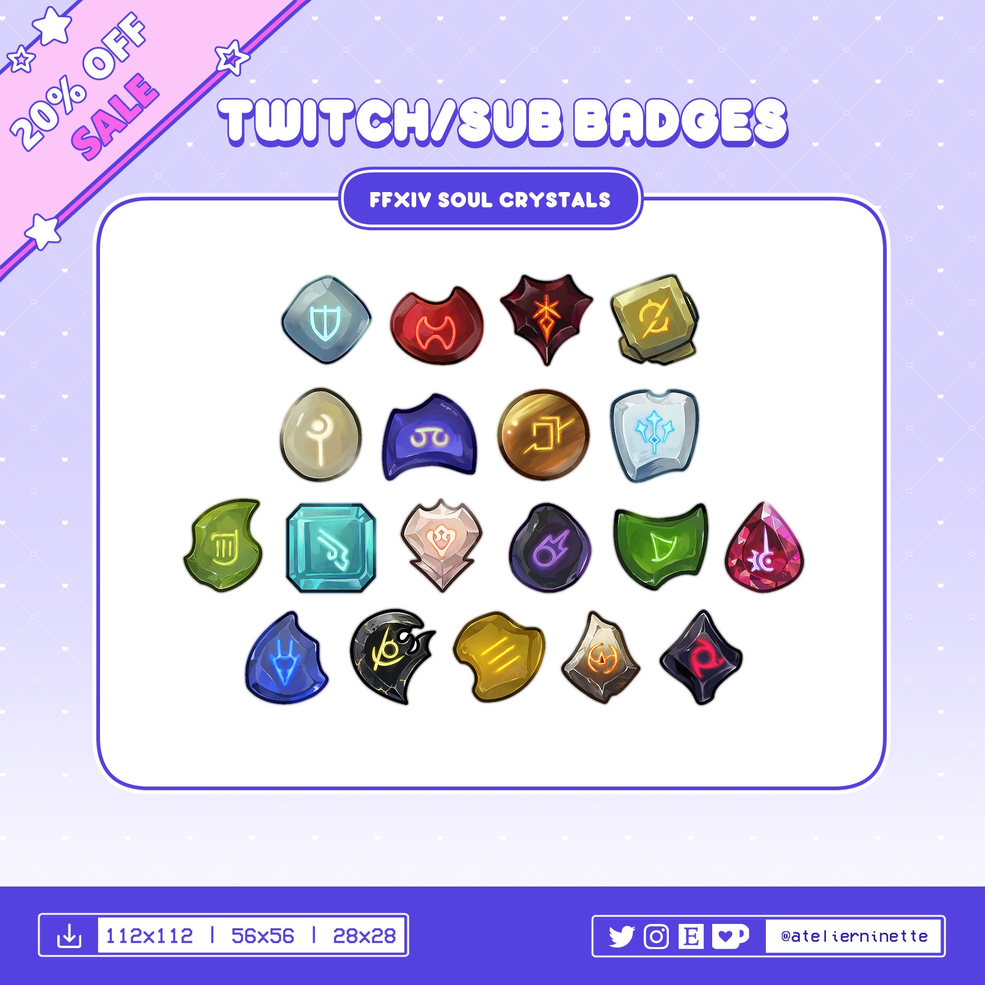 Stream FFXIV Soul Crystal Badges - All Classes | for Twitch Discord ...