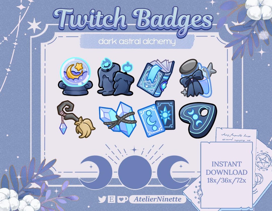 Dark Witchy Astral Alchemy Twitch Badges (digital Download) - Etsy