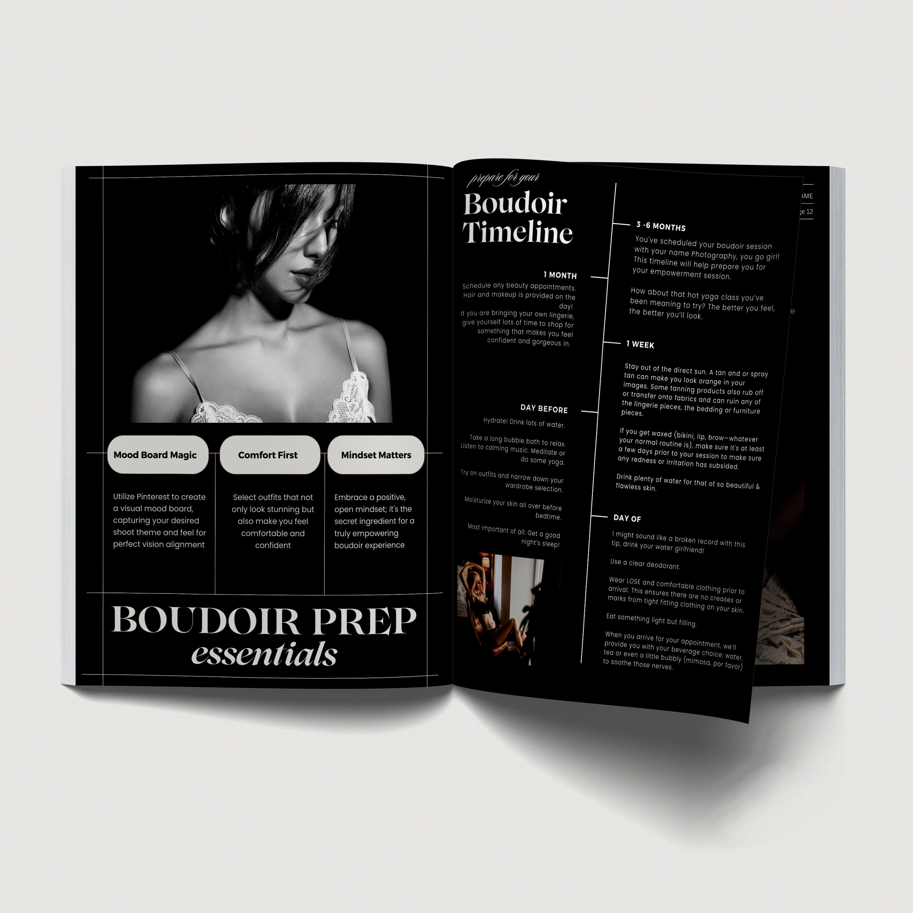 Boudoir Client Guide Template Canva, Luxury Boudoir Style Guide, Photographer Magazine Template ...