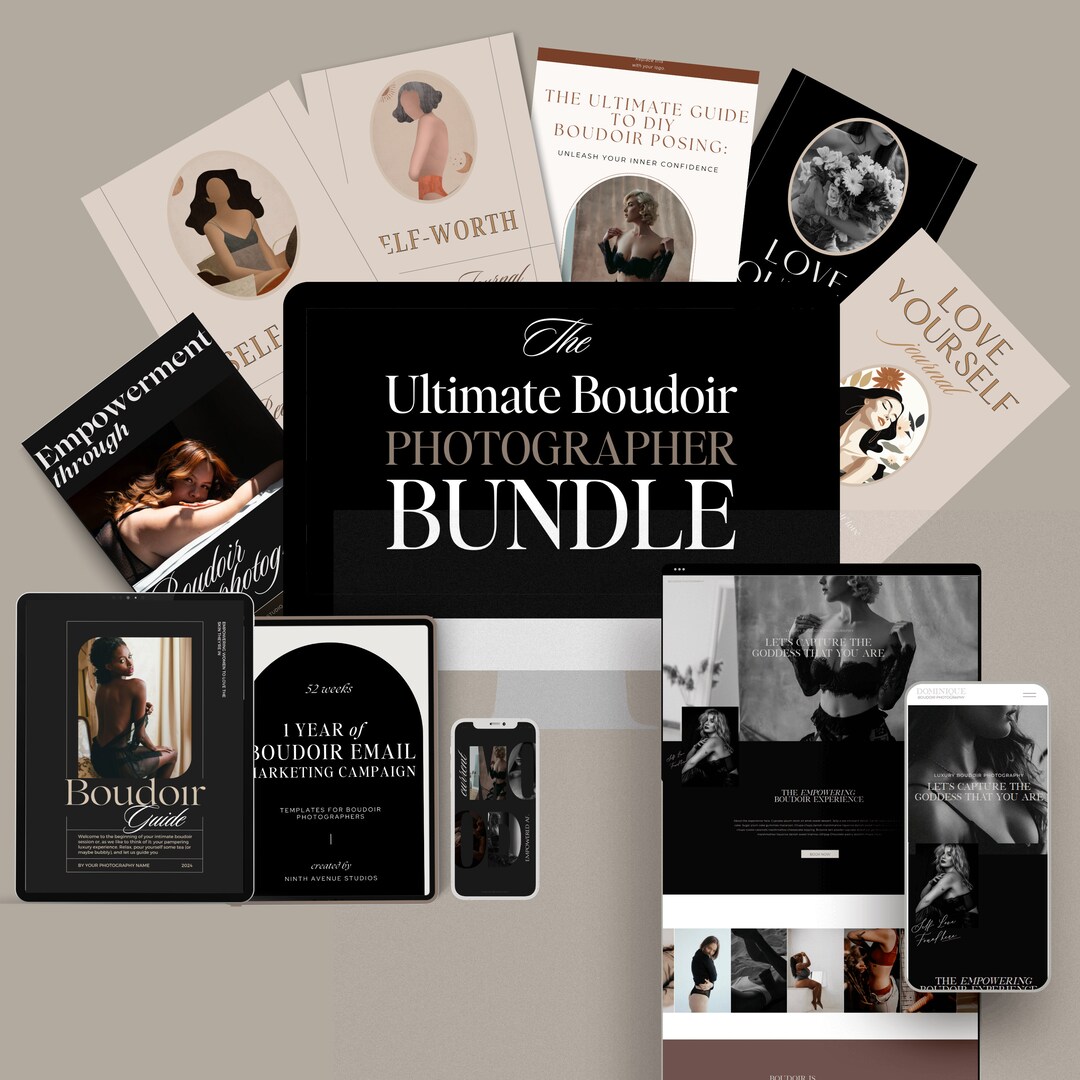 The Ultimate Boudoir Photography Bundle Showit Website Template and Canva Editable Digital ...