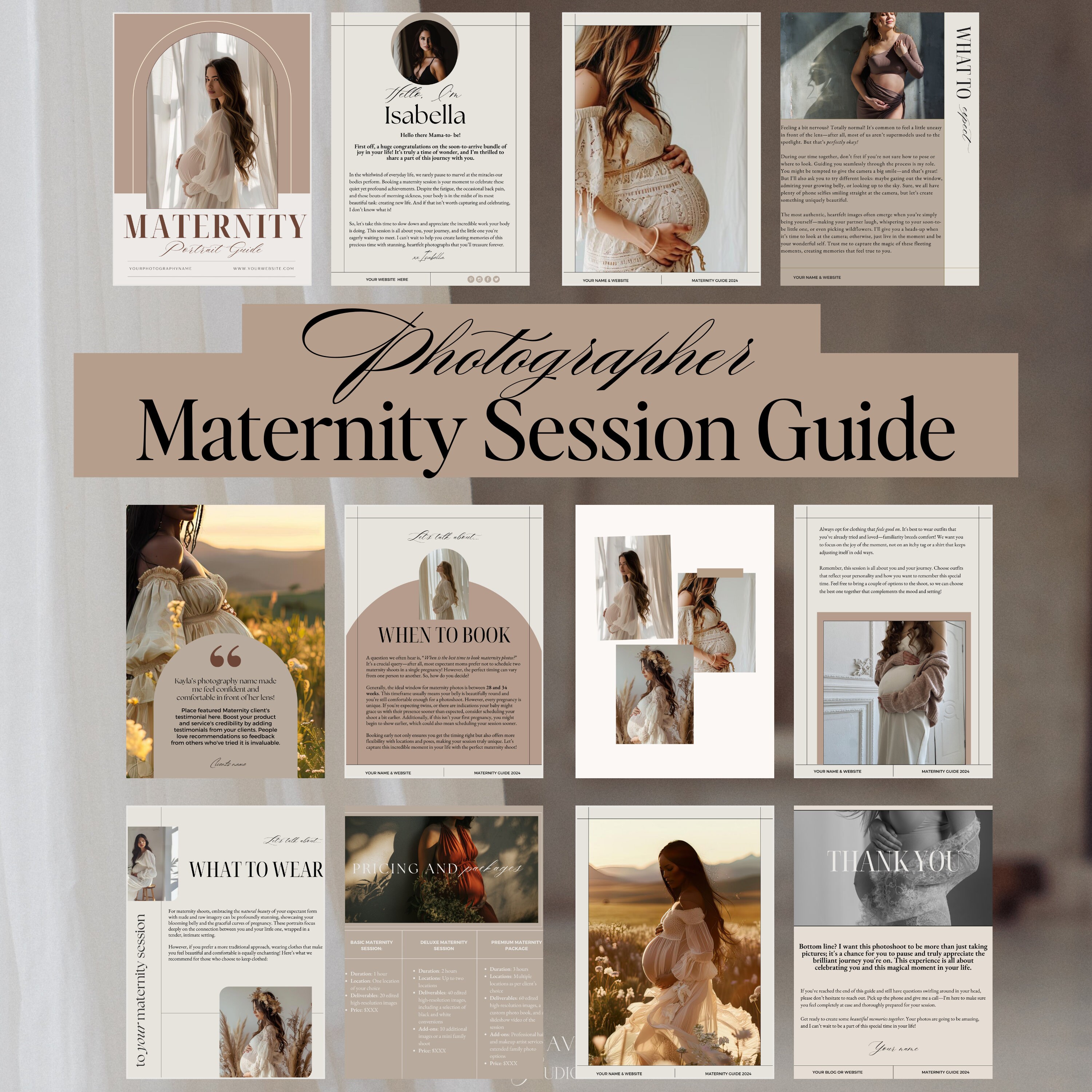 Photography Maternity Session Preparation Template Guide | Canva ...