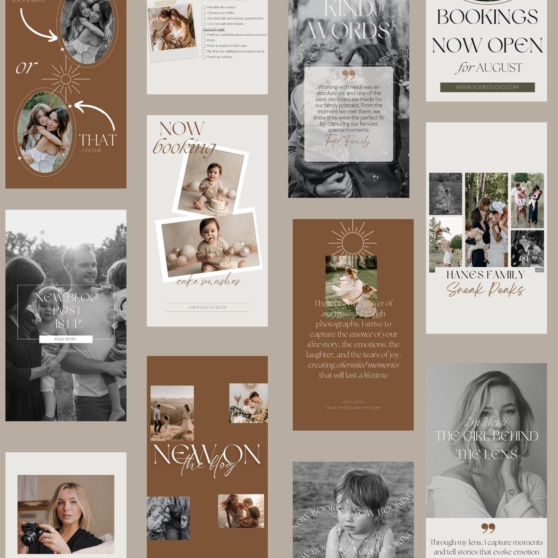 Photographer Instagram Story Canva Template 100 Boho - Etsy